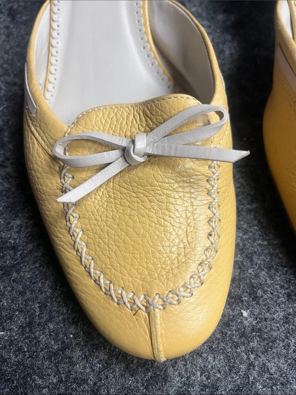 Unisa | Shoes | Unisa Yellow Leather Bow Backless Mule | Poshmark
